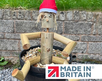 British Wooden Flower Pot Man Garden Figure Ornament Statue - Etsy