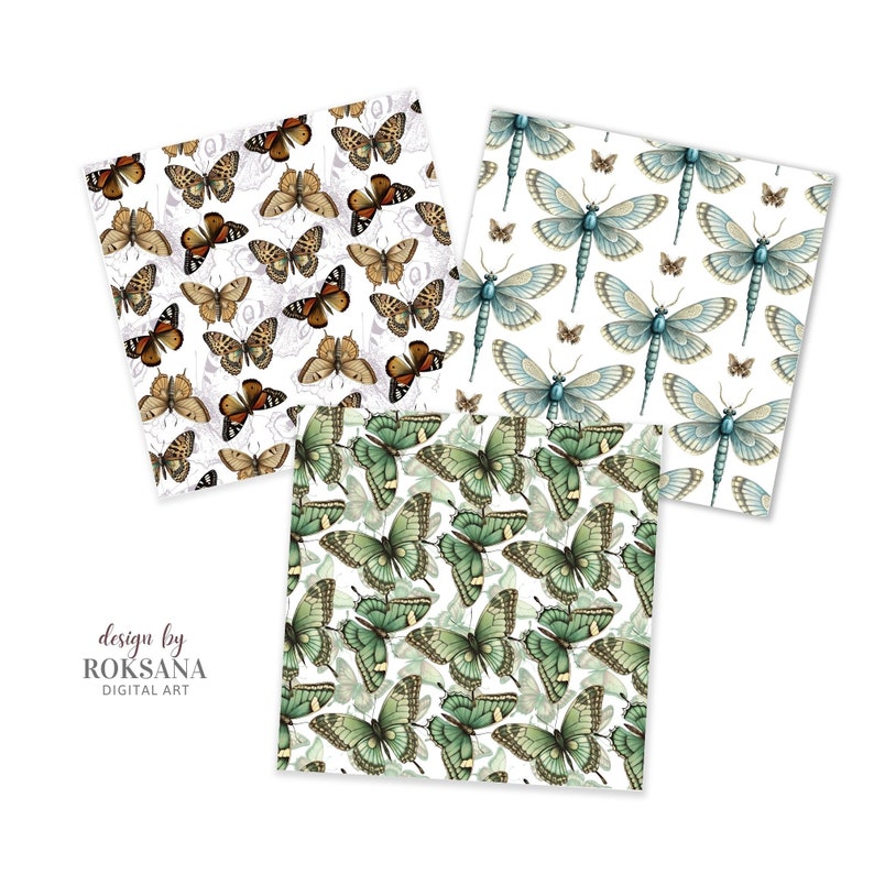 Butterfly Vintage Watercolor Paper, Scrapbooking, Collage (digital ...