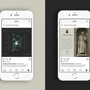 40 Instagram Post Template Bundle CANVA DARK GRUNGE Techno Digital ...