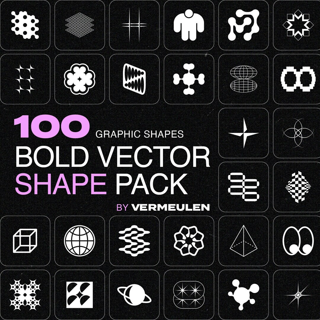 100 Vector SHAPES | DIGITAL L Download | Pack Png Svg Jpg Eps Edgy ...