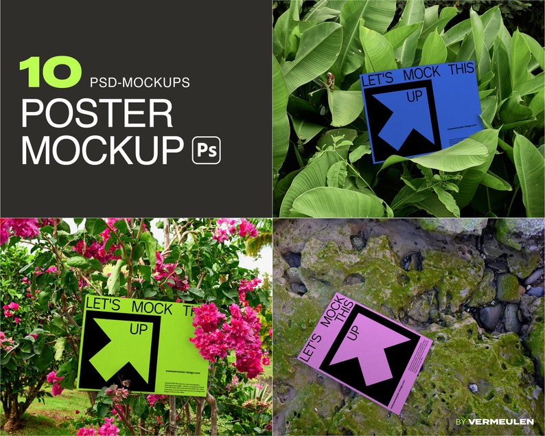 Poster Mockup Bundle PHOTOSHOP Set Nature Paper Customizable - Etsy