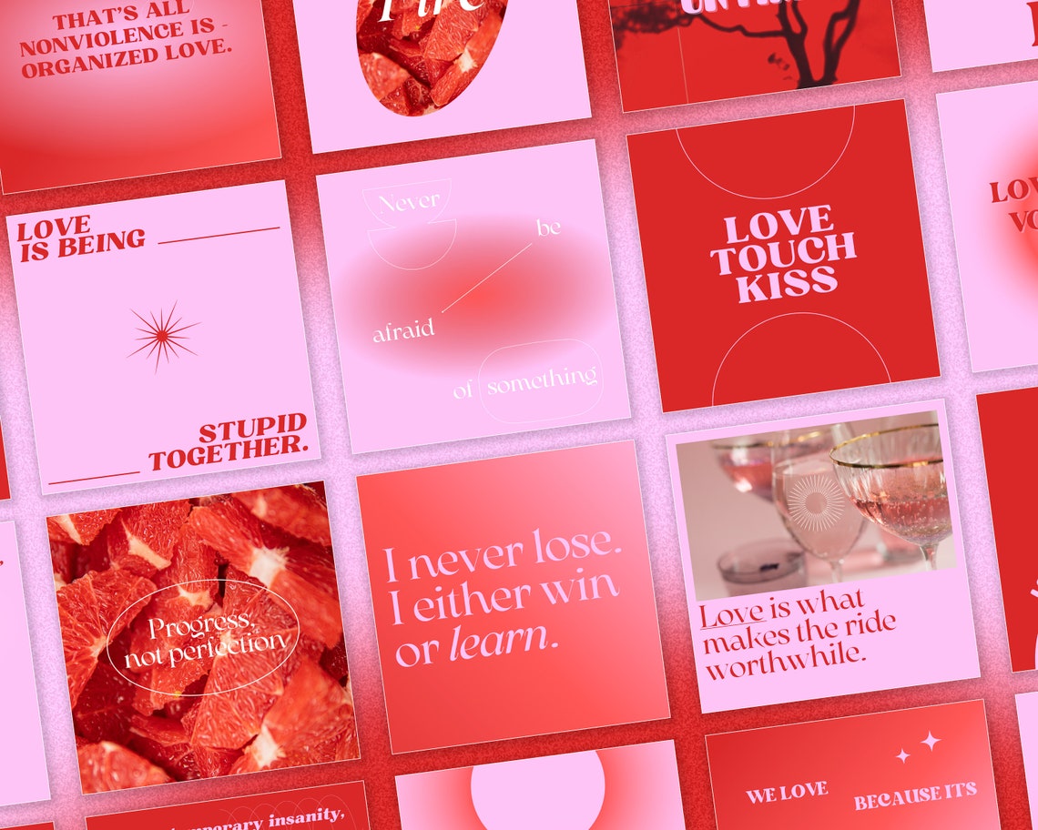 80 Instagram Post Template Bundle CANVA VALENTINE QUOTES Romantic ...