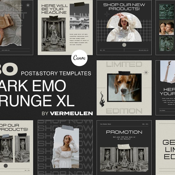 Dark Instagram Template - Etsy