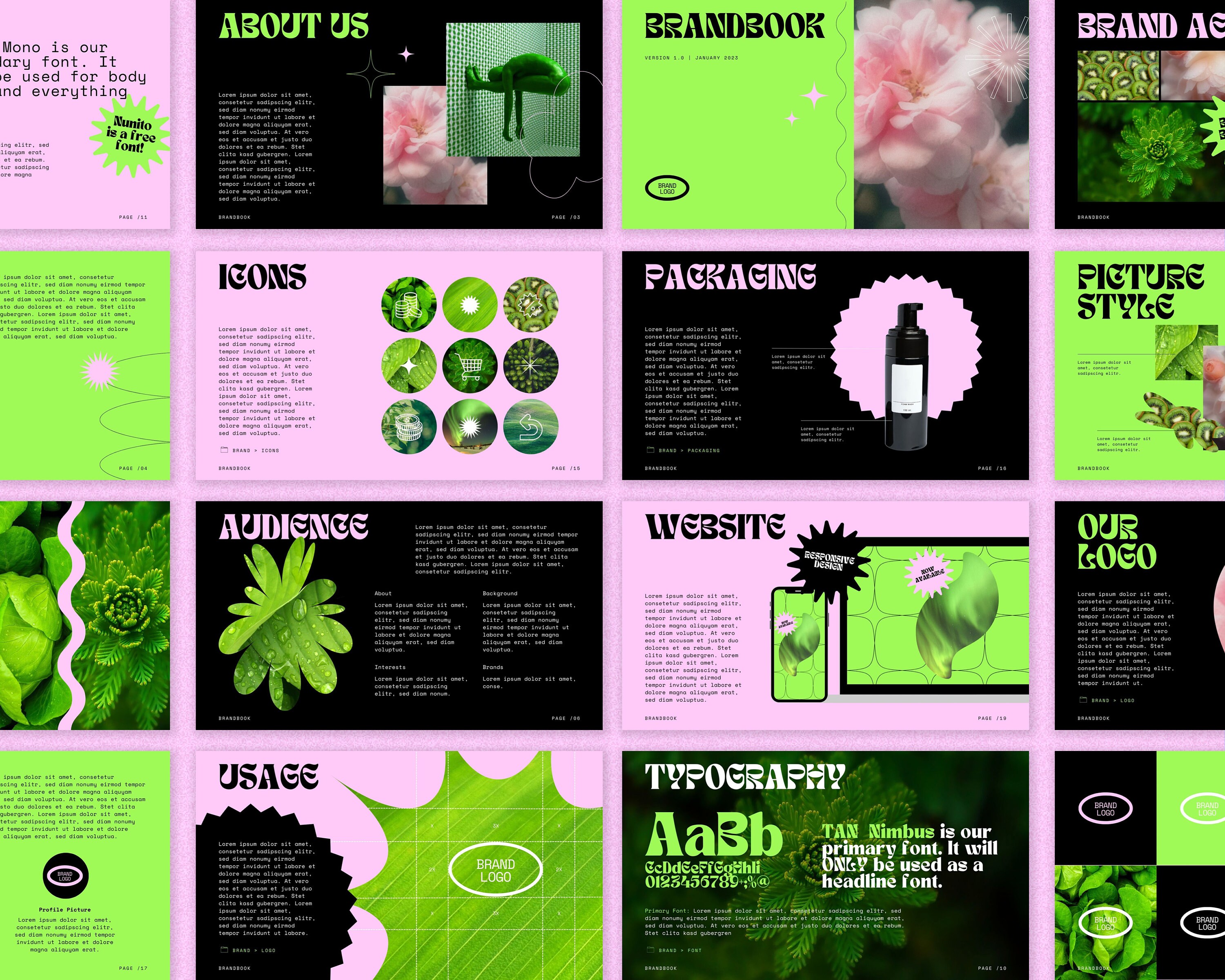 Brandbook Template CANVA BOLD Techno Digital Black Aesthetic Marketing ...