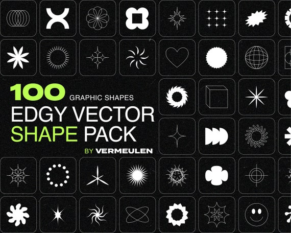 100 Vector SHAPES DIGITAL L Download Pack Png Svg Jpg Eps - Etsy