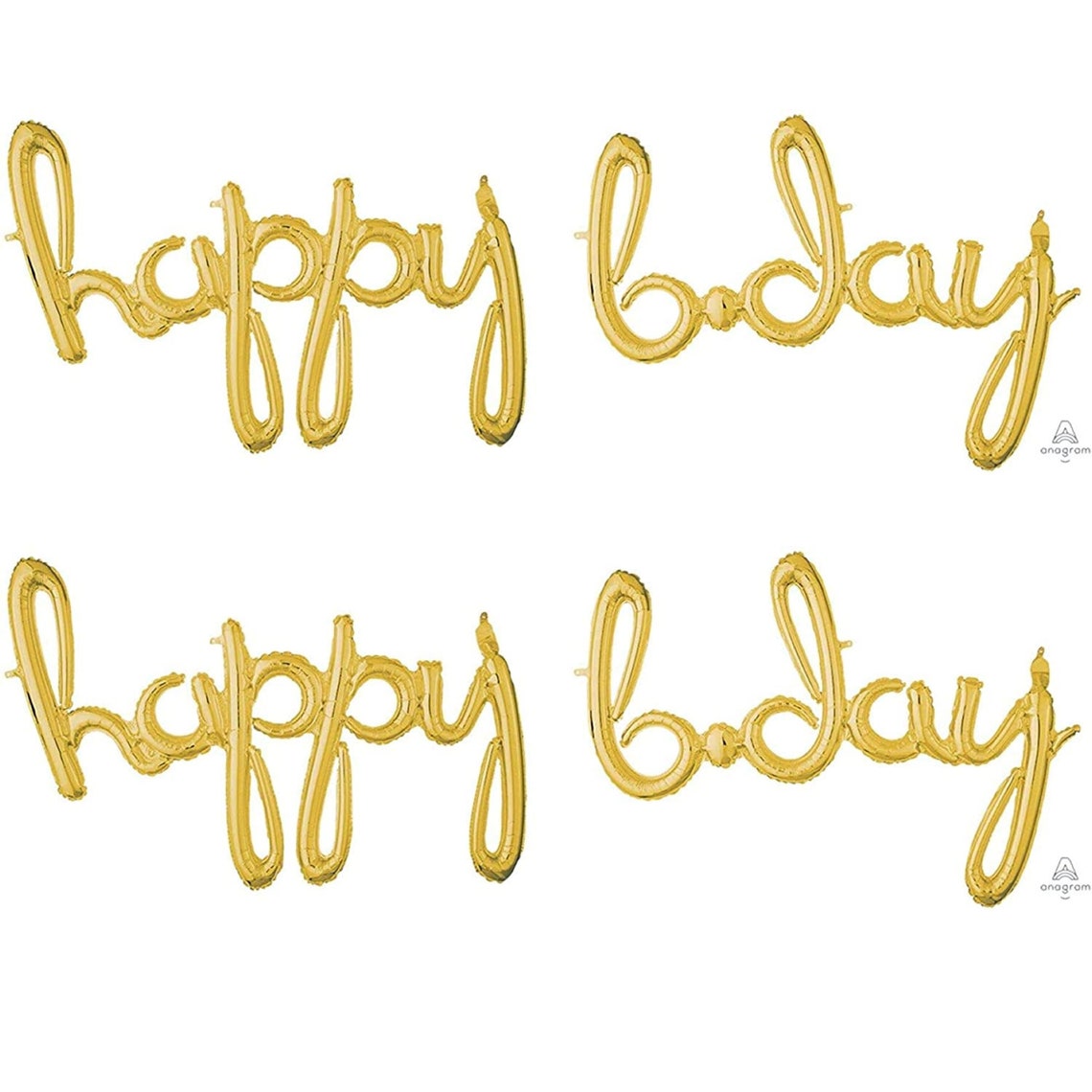 39 Happy Birthday Script Balloons pack of 2 Birthday - Etsy