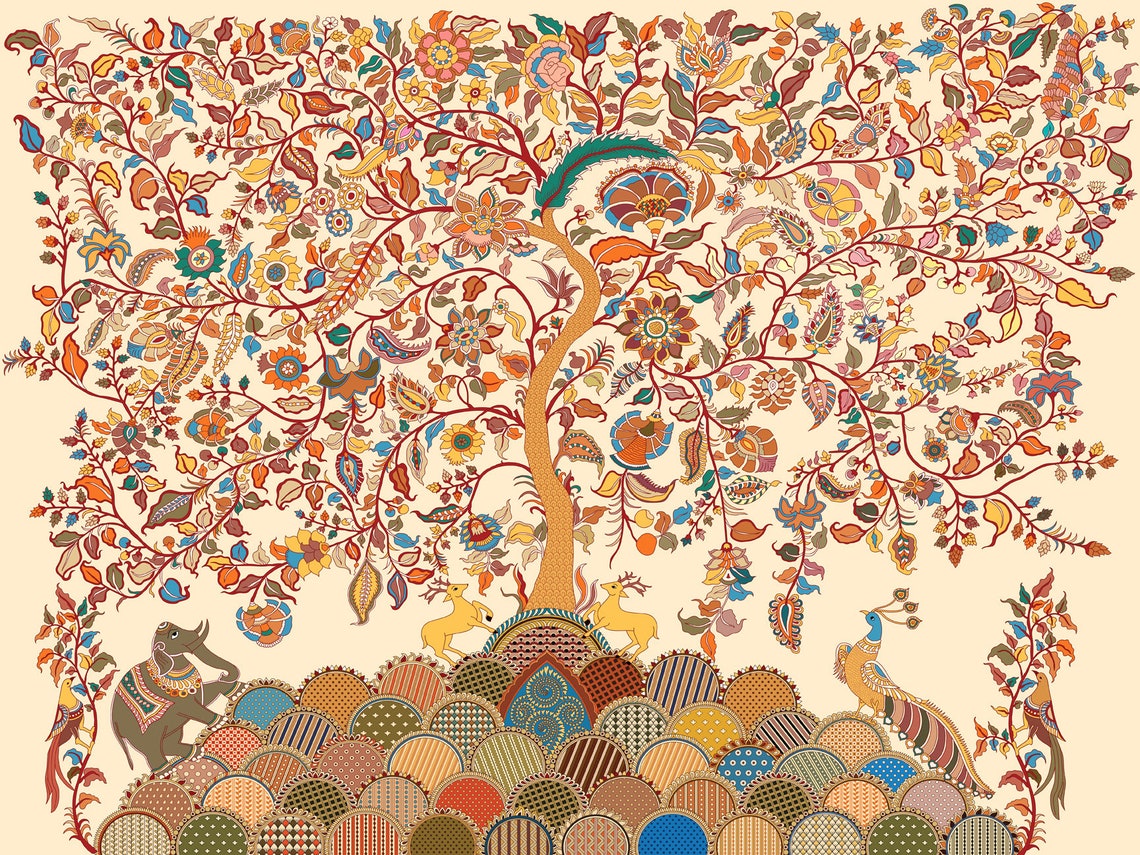Tree of Life Traditional Indian Art - Etsy