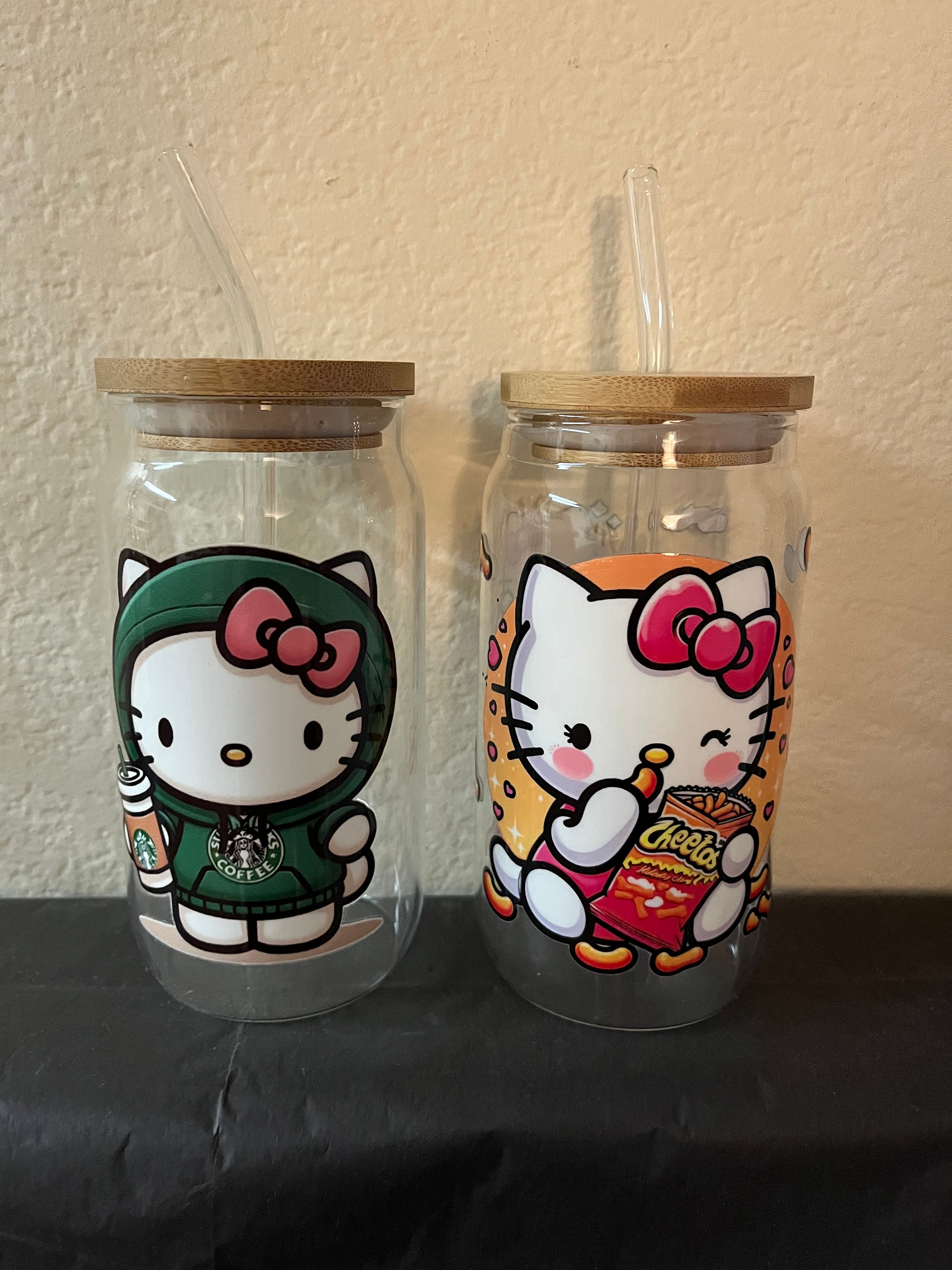 Hello Kitty Glass Cup - Etsy