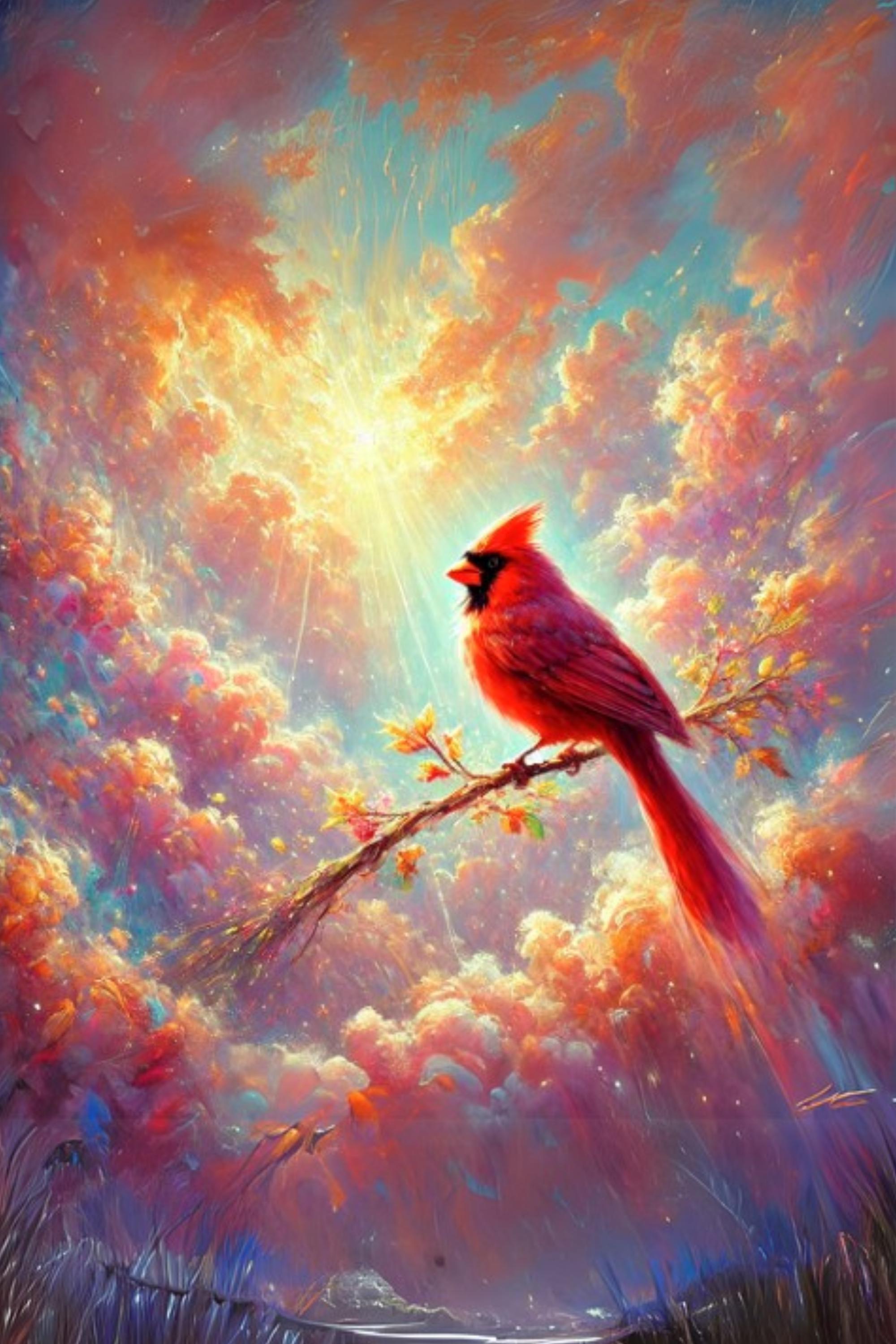 Heavenly Cardinal Digital Print | Memorial Artwork for Loved Ones ...