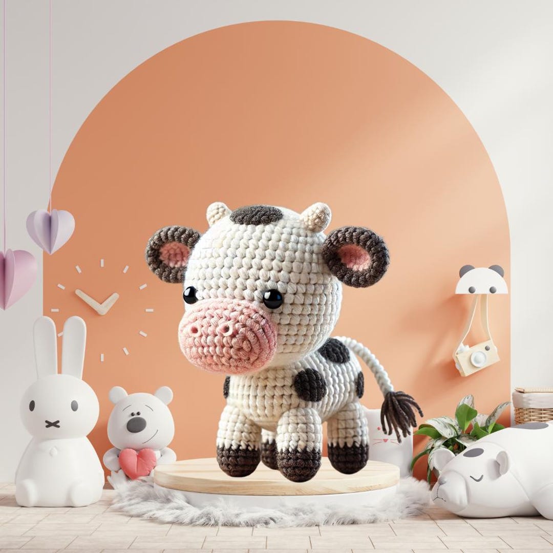 Mini Cow Amigurumi Crochet Pattern - Digital PDF - Kawaii Plush Toy ...