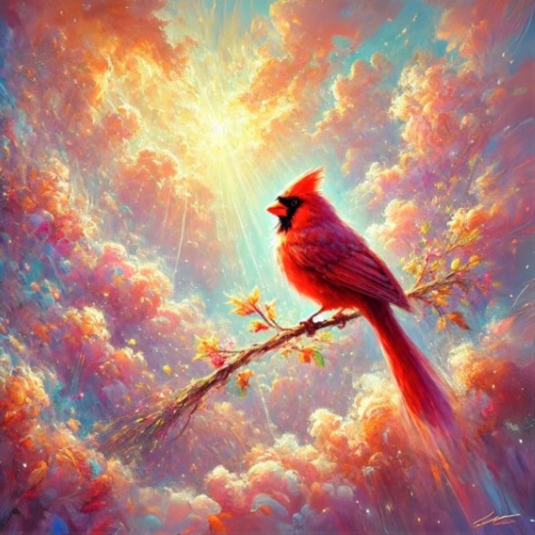 Heavenly Cardinal Digital Print | Memorial Artwork for Loved Ones ...