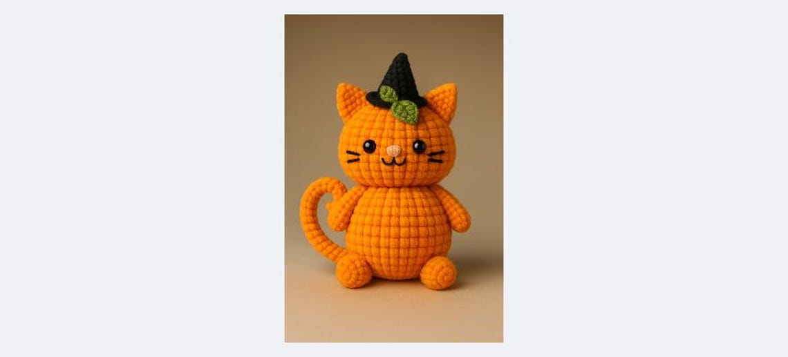 Pumpkin Kitty Crochet Pattern: Amigurumi Plush (PDF Digital Download ...