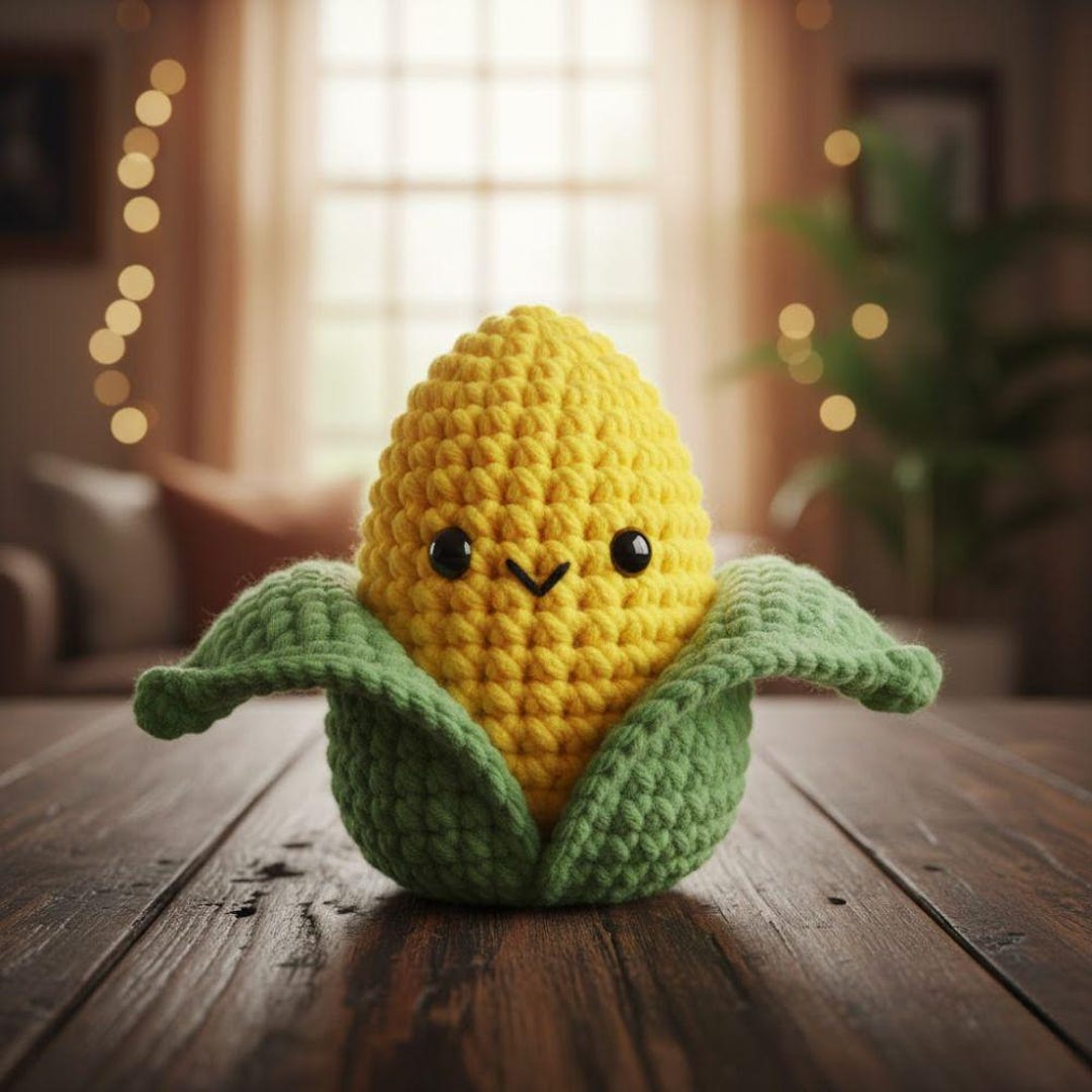Crochet Corn Plushie - Handmade Amigurumi Stuffed Vegetable Toy - Etsy