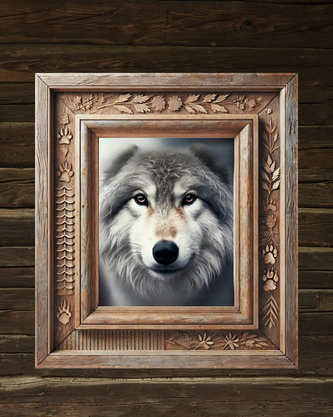 Majestic Wolf Art Print Detailed Wolf Portrait With Blurred Background ...