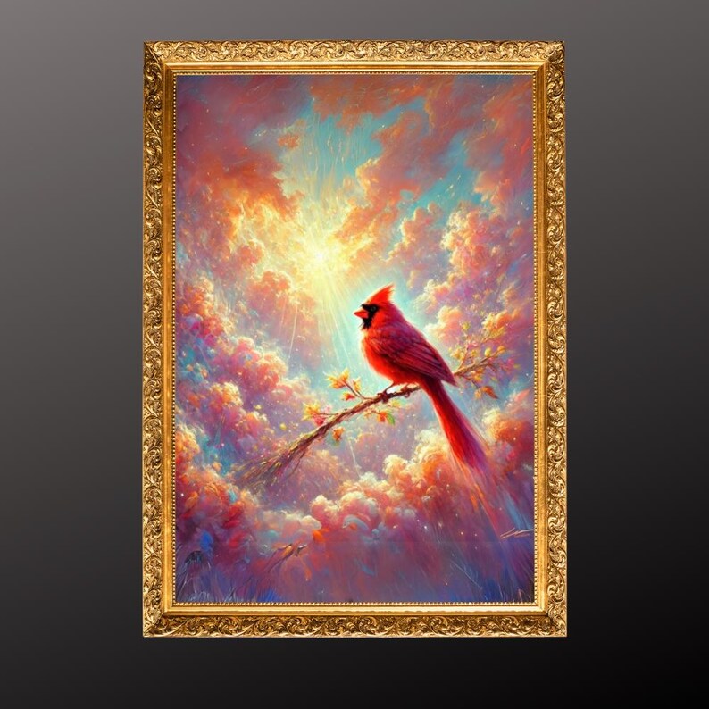 Heavenly Cardinal Digital Print | Memorial Artwork for Loved Ones ...
