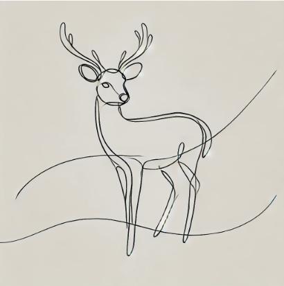 Minimalist Deer Line Art Scandinavian Woodland Animal Digital Download ...