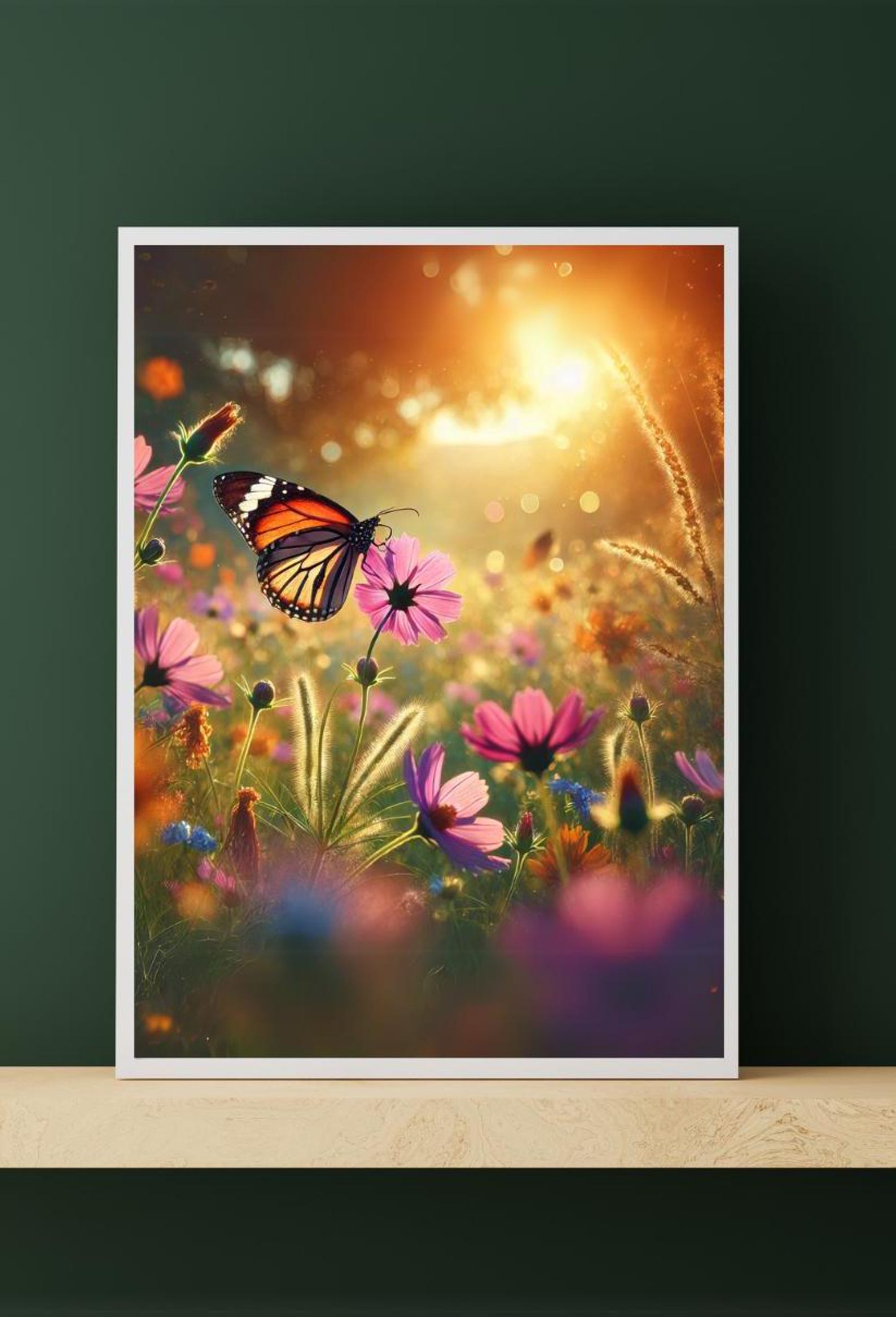 Monarch Butterfly Spring Meadows Art - Digital Download | Butterfly PNG ...