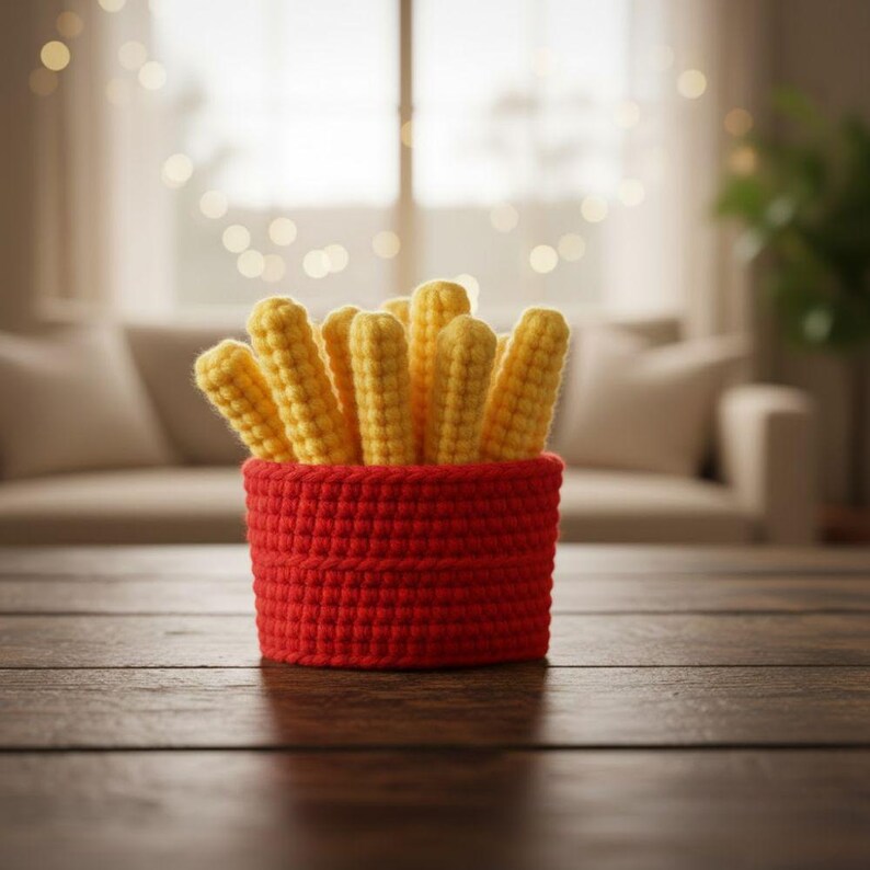 Kawaii French Fries Amigurumi Crochet Pattern | Bonus Crochet Stitch ...