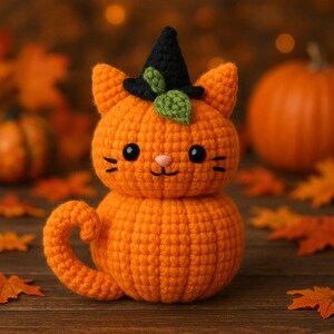Pumpkin Kitty Crochet Pattern: Amigurumi Plush (PDF Digital Download ...