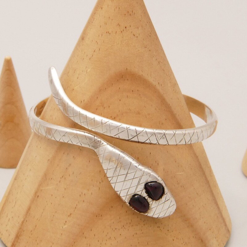 Silver Snake Bangle - Etsy