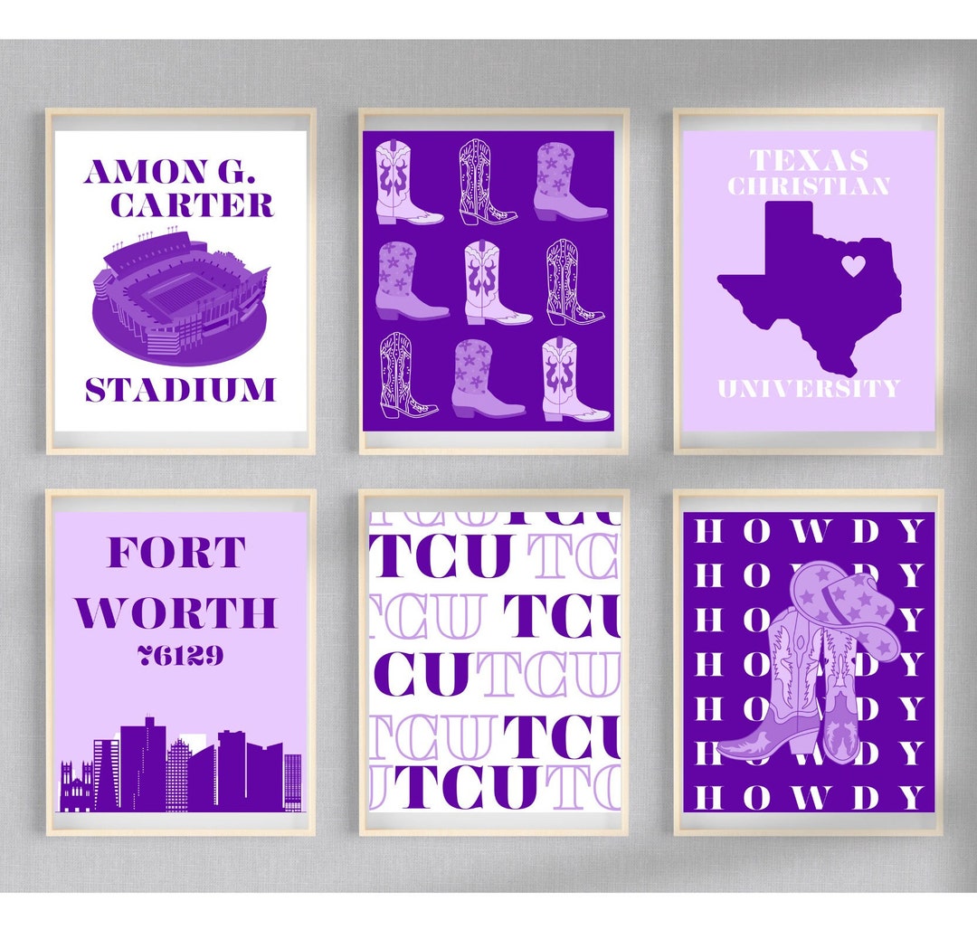 Texas Christian University Digital Prints Wall Prints Fort Worth Dorm ...
