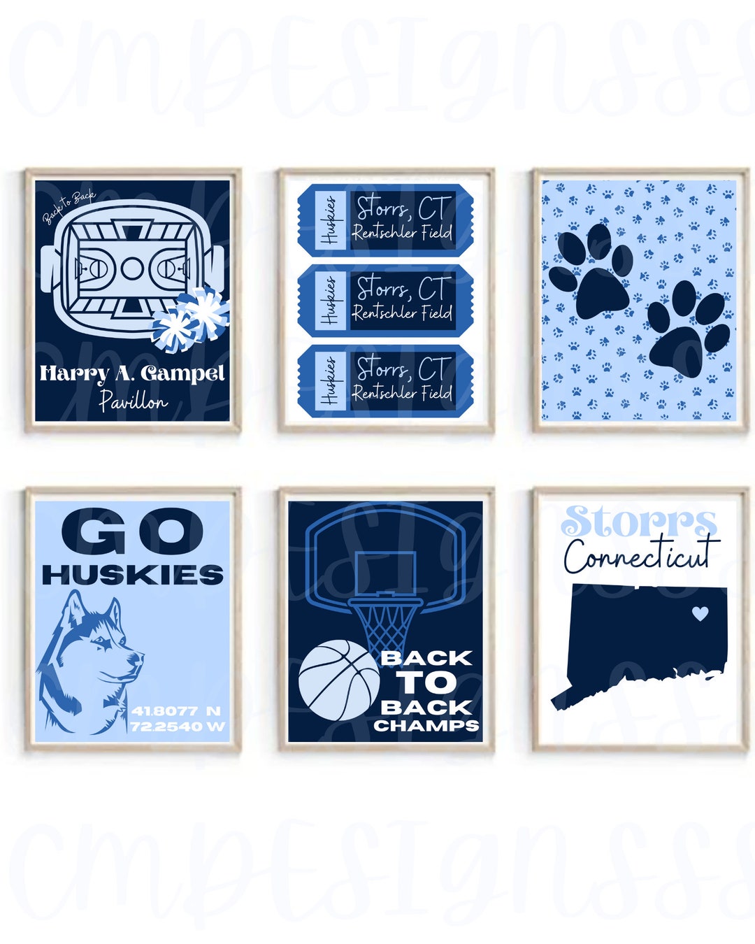 University of Connecticut Wall Art Digital Prints Instant Download ...