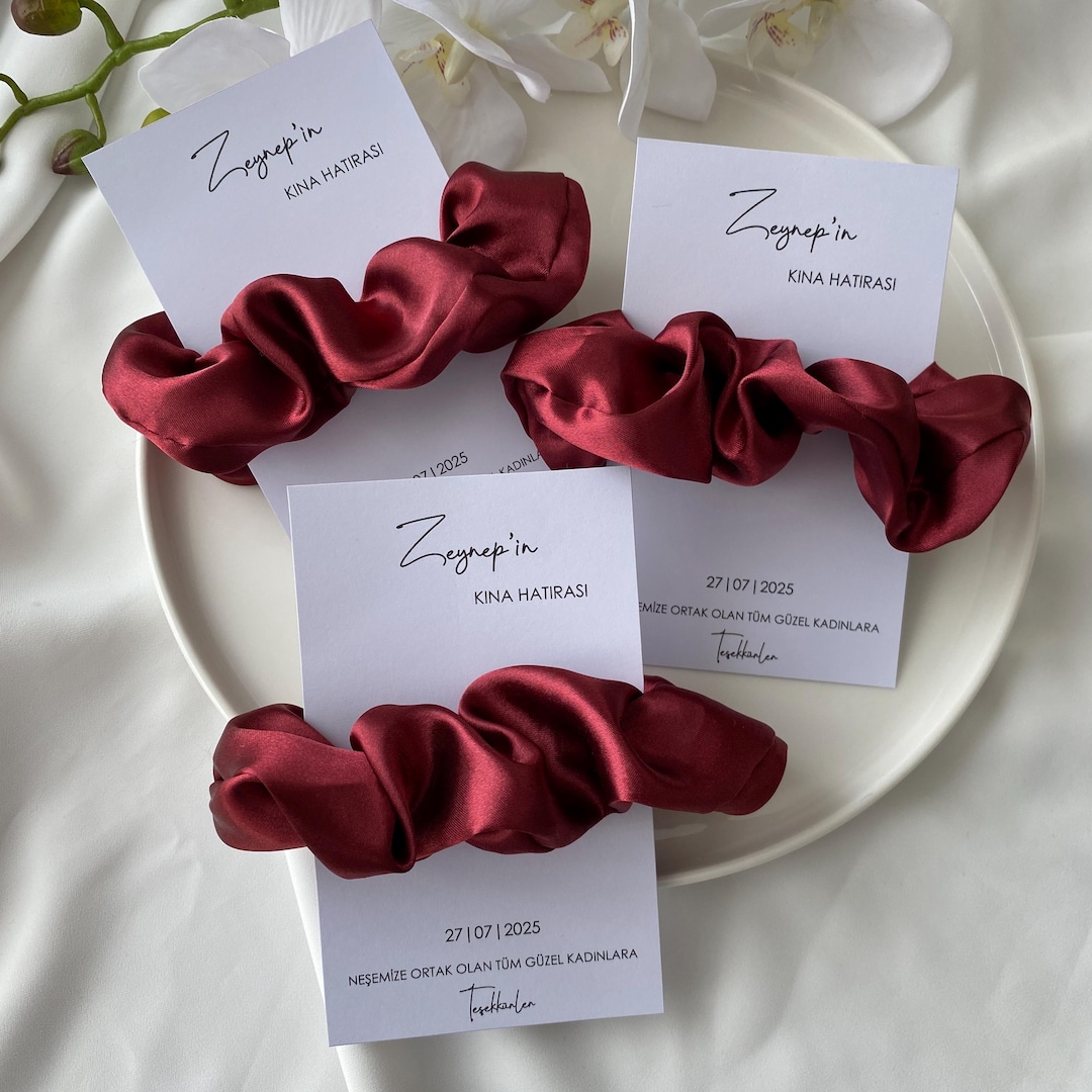 Satin Scrunchie Party Favor, 9 Color Soft Hair Clips, Bridal Favor Hair ...