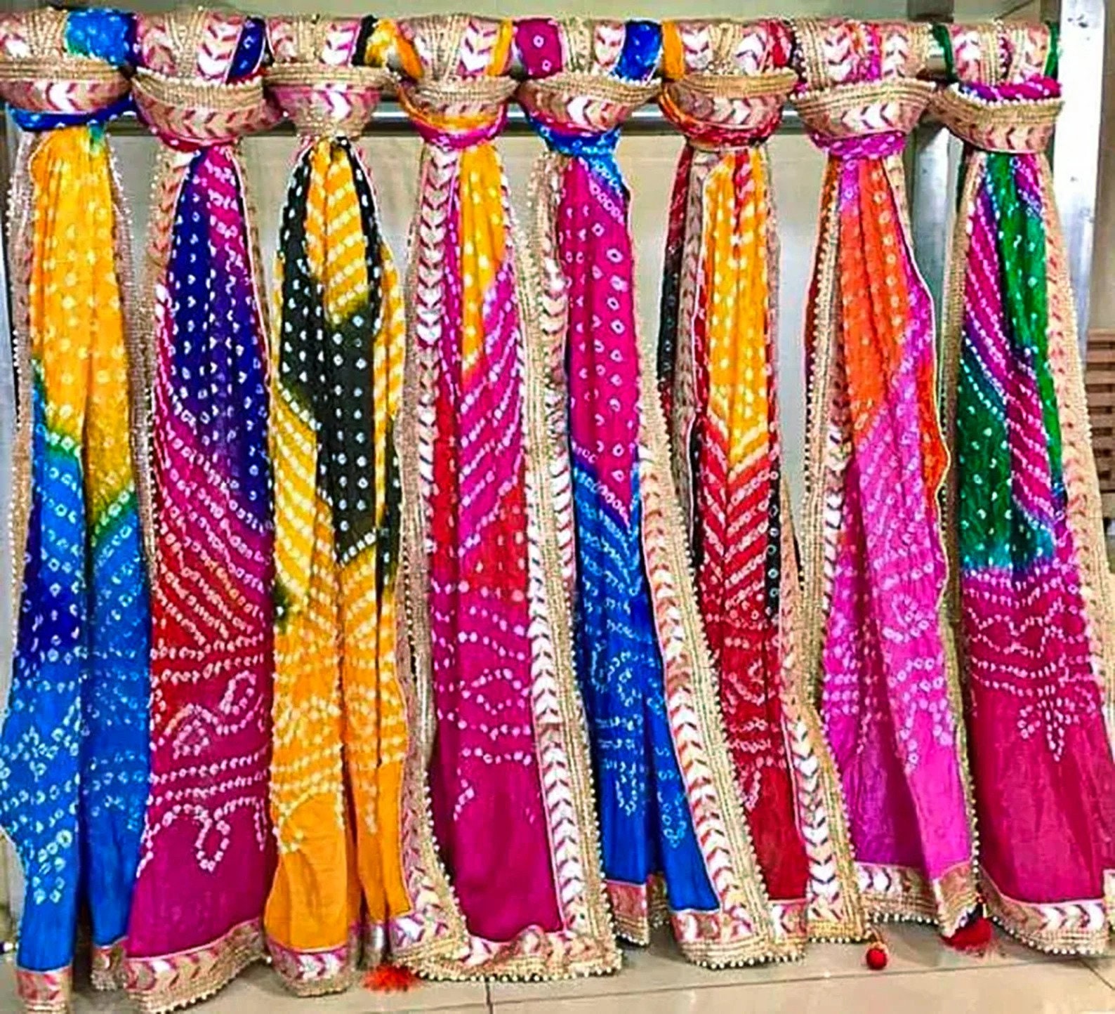 Handmade Bandhani Bandhej Multi Color Dupatta, Bohemian Women ...