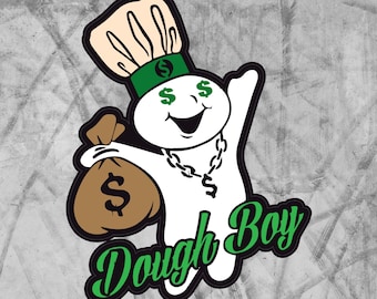 Bumper Stickers Paper Dough Boy Money Bag Vinyl Decal Sticker Dough Boy ...