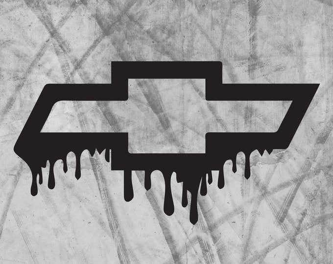 Drippy Chevy Bowtie Vinyl Decal! 6 Colors! 10 Sizes! Easy Application ...