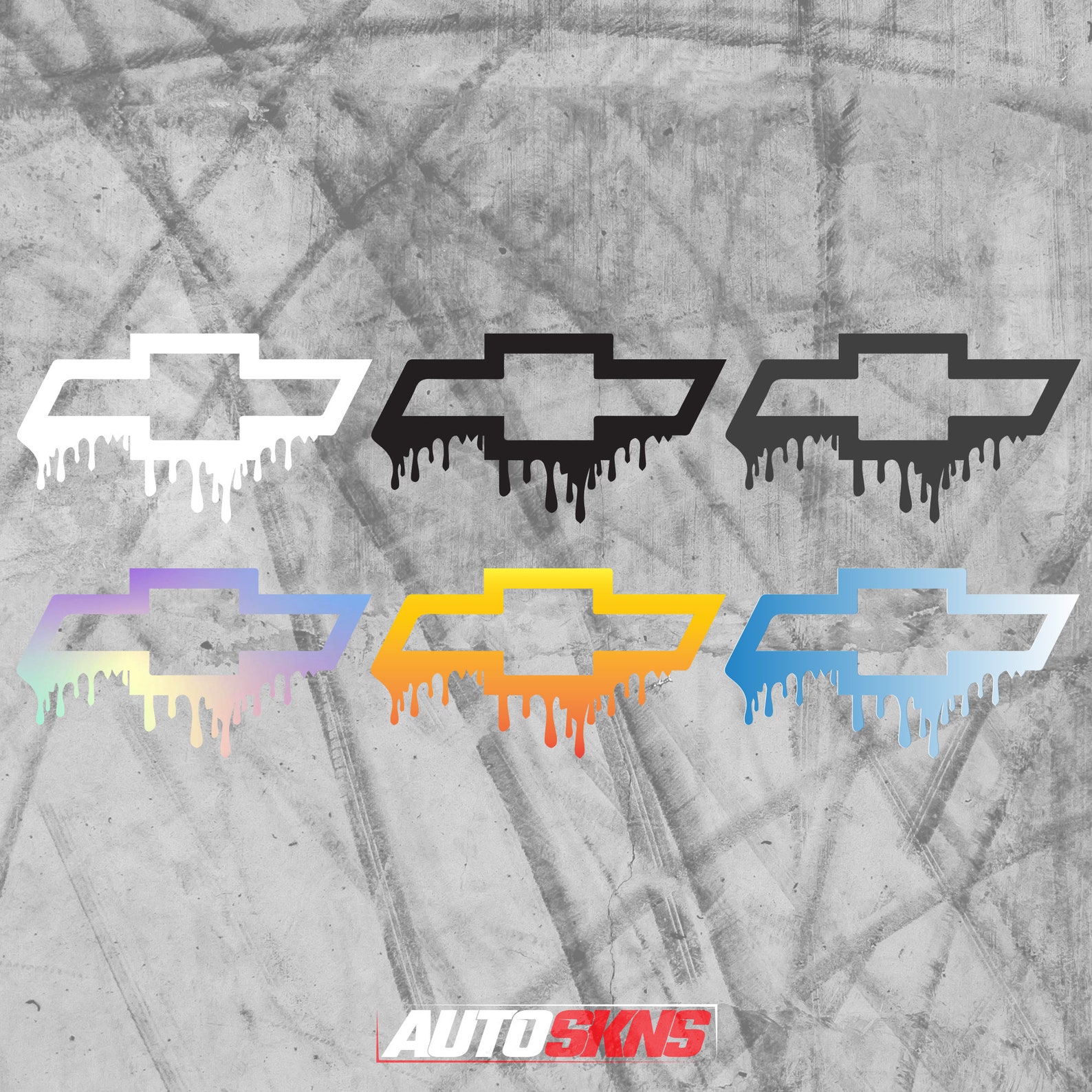 Drippy Chevy Bowtie Vinyl Decal 6 Colors 10 Sizes Easy - Etsy