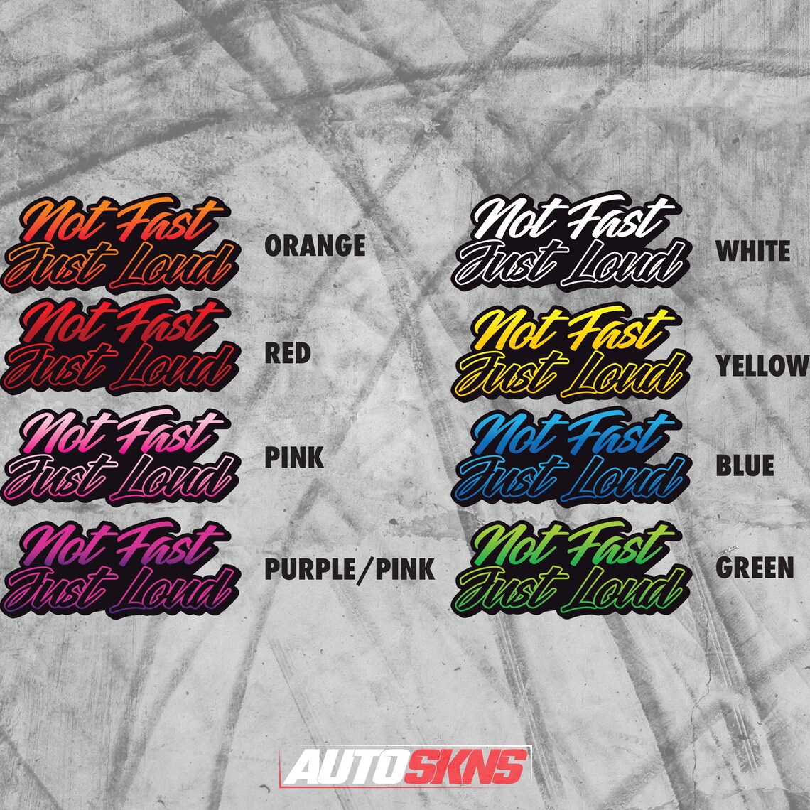 Not Fast Just Loud Premium Vinyl Sticker 4 Sizes and 8 Color - Etsy