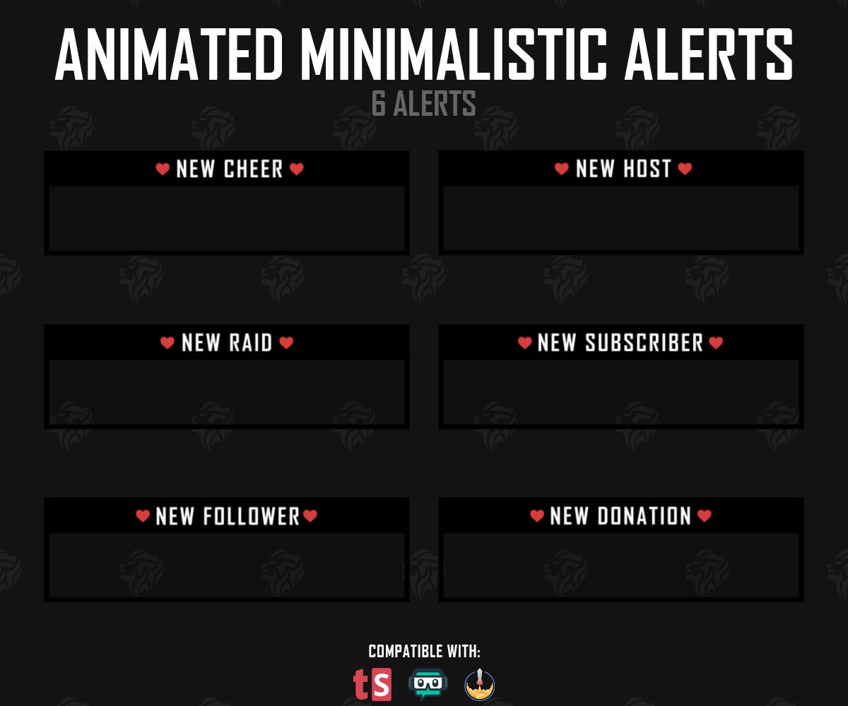 Twitch 'minimalistic Alerts' WEBM Red Minimalistic - Etsy