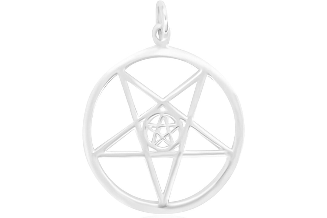 Enchanting Double Inverted Pentacle Pendant, Sterling Silver Witchy ...