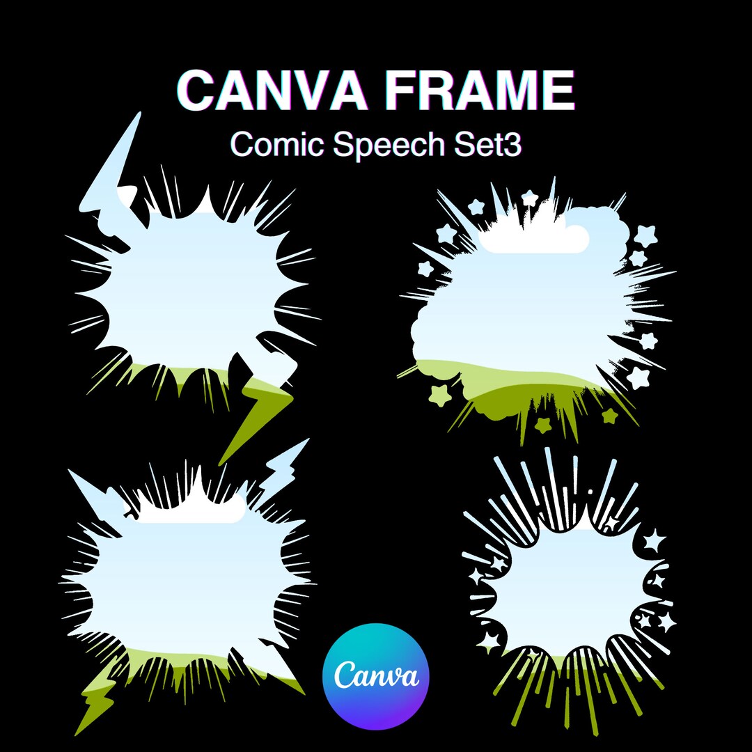 Comic Speech Canva Frame Template Text Box Photo Frame Fill Your Own ...