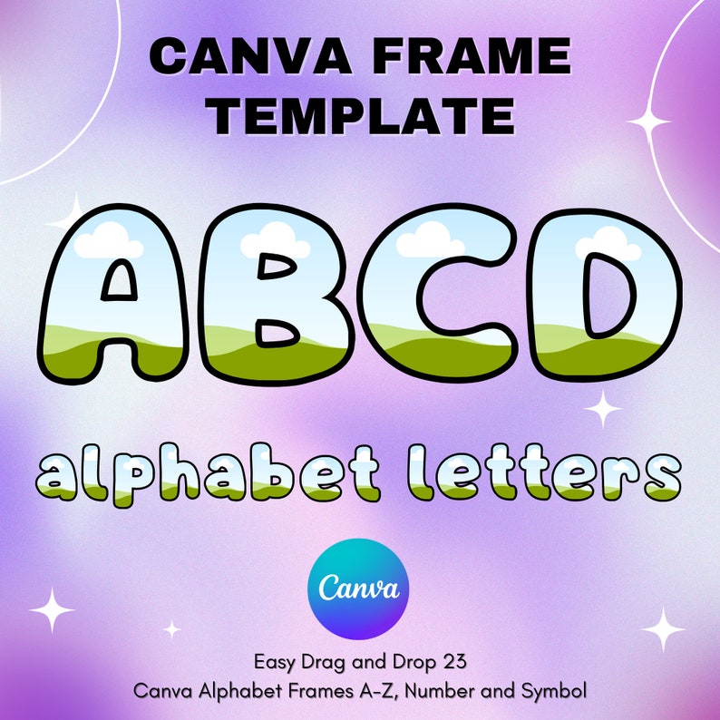Canva Letters Frame, Canva Frame Alphabet Template, UPPERCASE and ...