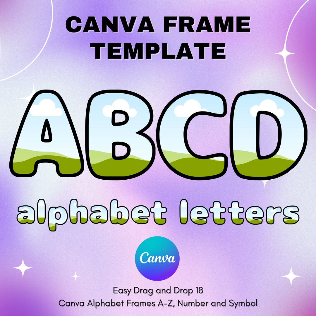 Canva Letters Frame, Canva Frame Alphabet Template, UPPERCASE and ...