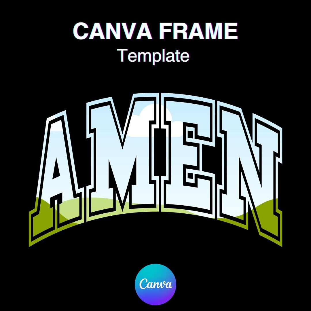 Amen Canva Frame Template, Easter Varsity Fill Your Own, Add Background ...