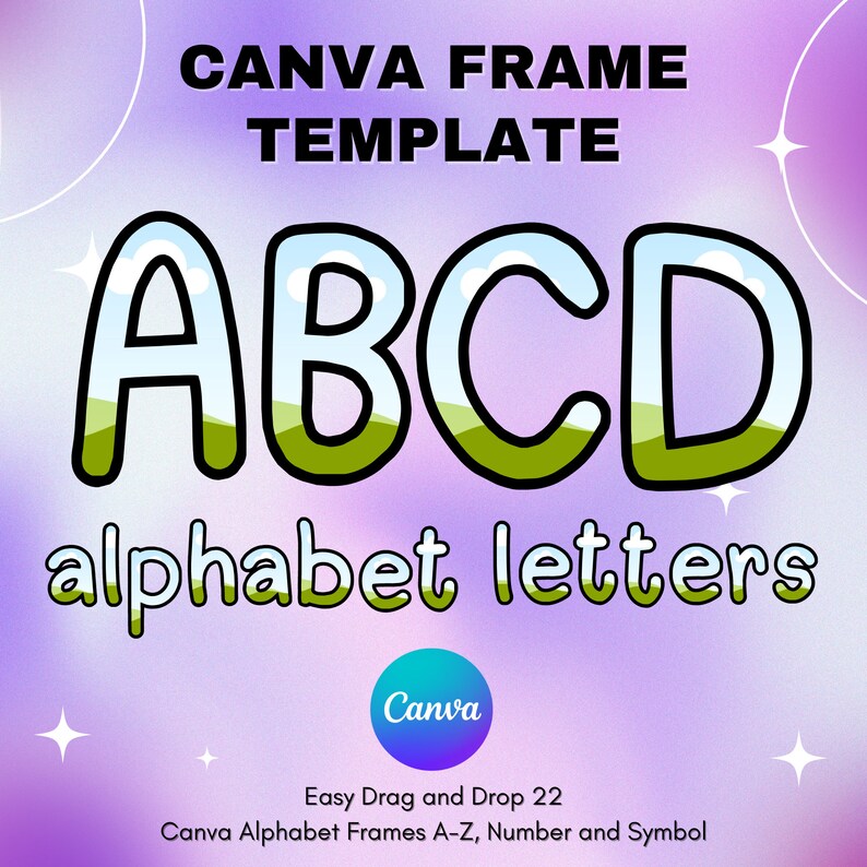 Canva Letters Frame, Canva Frame Alphabet Template, UPPERCASE and ...