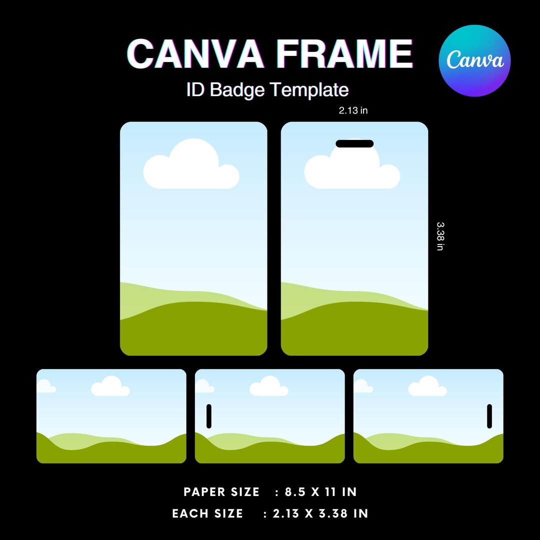 ID Badge Tags Canva Frame Template, ID Card Tag Accessories Canva Fill ...