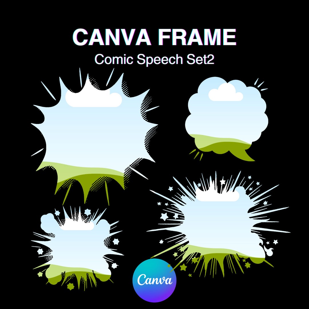 Comic Speech Canva Frame Template Text Box Photo Frame Fill Your Own ...