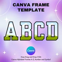 Editable Canva Frame Letters, Uppercase Lowercase & Numbers, Drag and ...