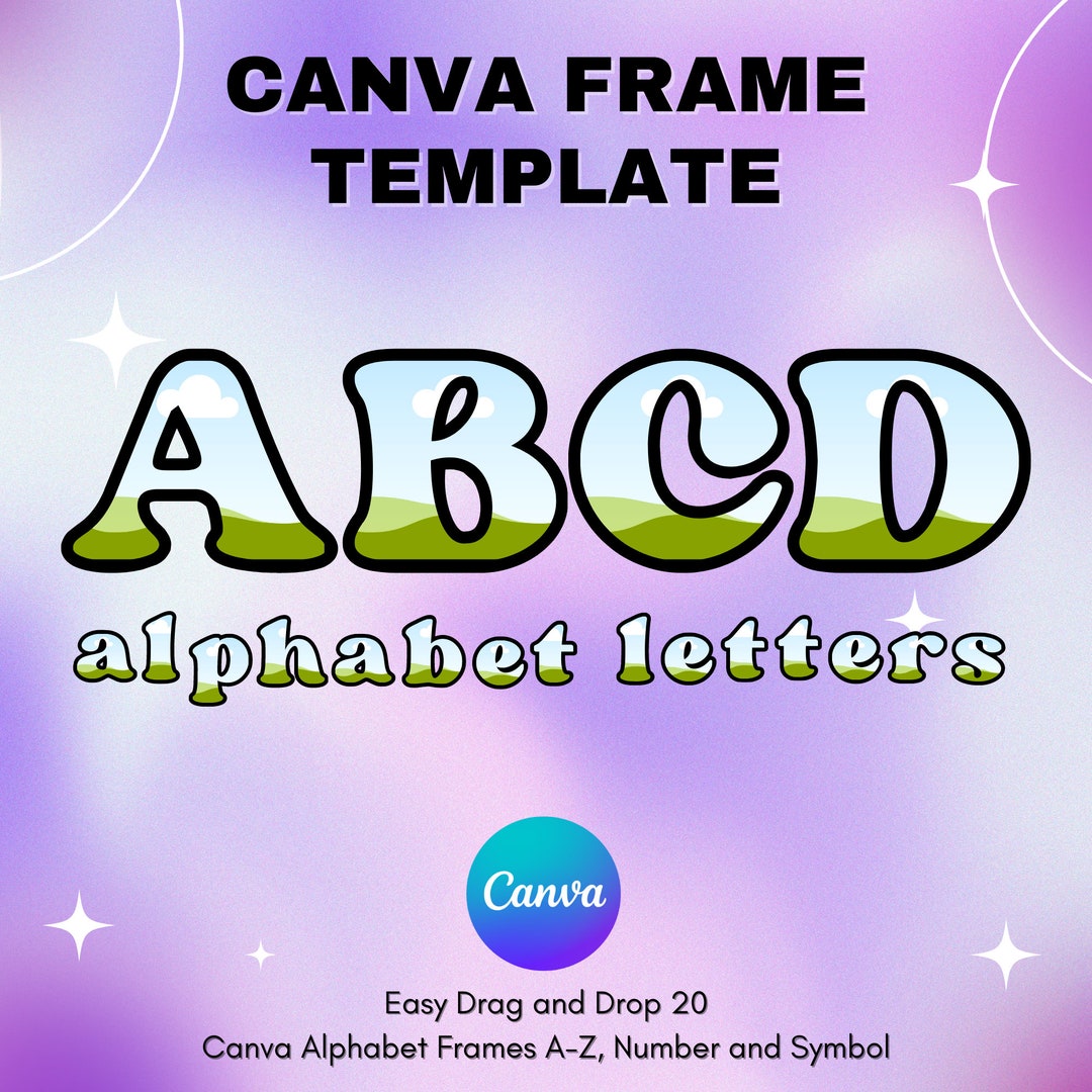 Canva Letters Frame, Canva Frame Alphabet Template, UPPERCASE and ...