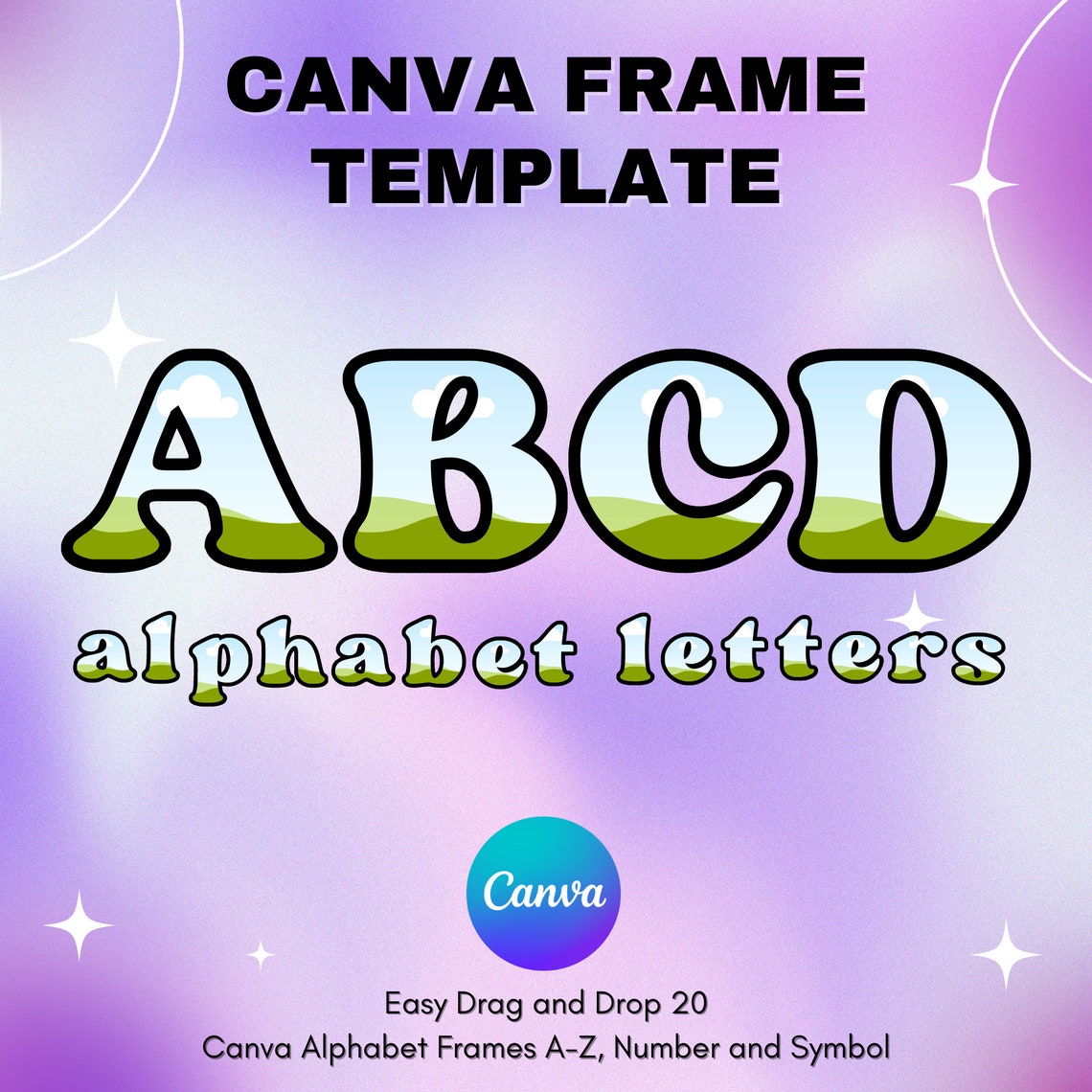 Canva Letters Frame, Canva Frame Alphabet Template, UPPERCASE and ...