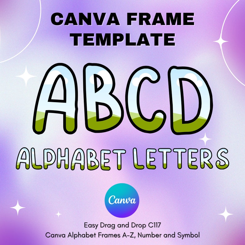 Canva Letters Frame, Canva Frame Alphabet Template, UPPERCASE and ...