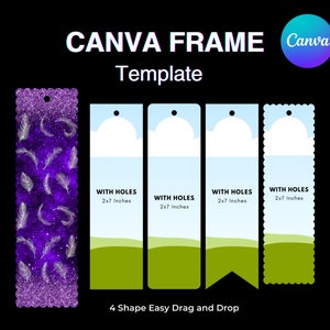 Bookmark Canva Frame Template, Book Accessories Canva Fill Your Own ...