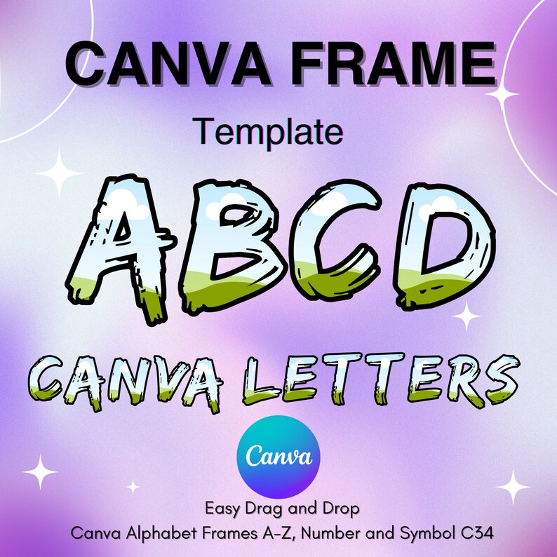 Canva Letters Frame, Canva Frame Alphabet Template, UPPERCASE and ...