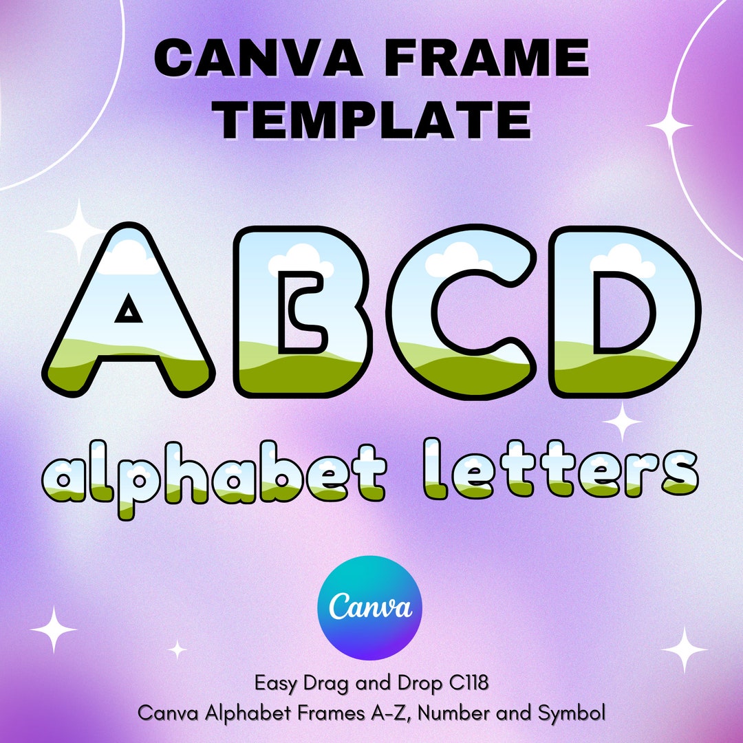 Canva Letters Frame, Canva Frame Alphabet Template, UPPERCASE and ...