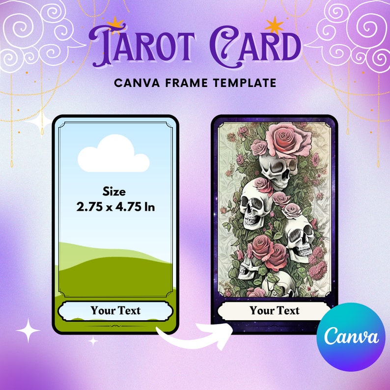 Tarot Card Canva Frame Editable Template Create Fill Your Own , Add ...
