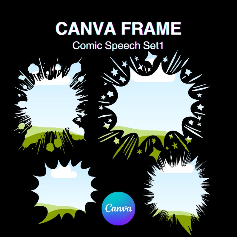 Comic Speech Canva Frame Template Text Box Photo Frame Fill Your Own ...